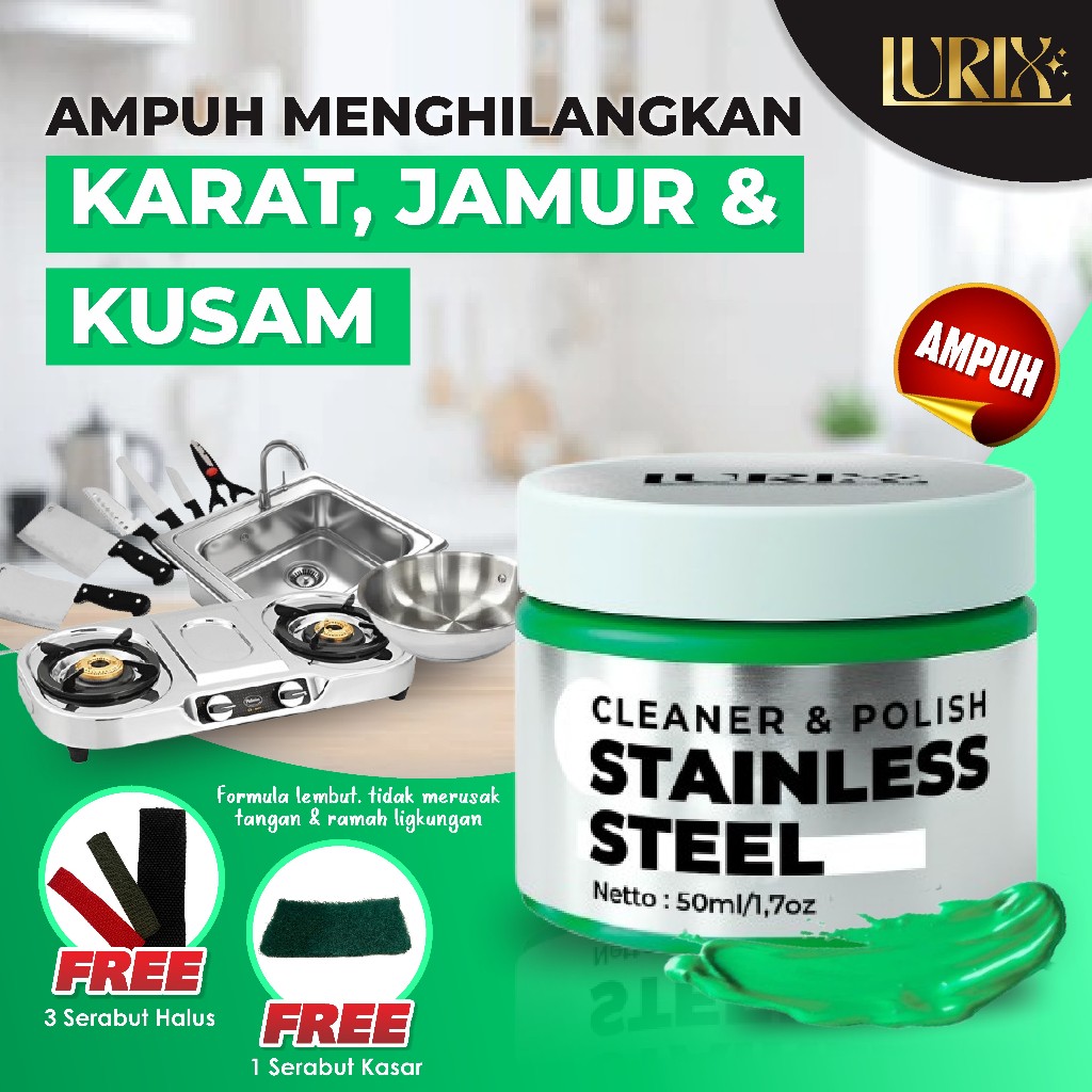 Jual [BUY 1 GET 4] LURIX Cream Serbaguna | Cream Pembersih Noda, Karat, Jamur di Perabotan ...