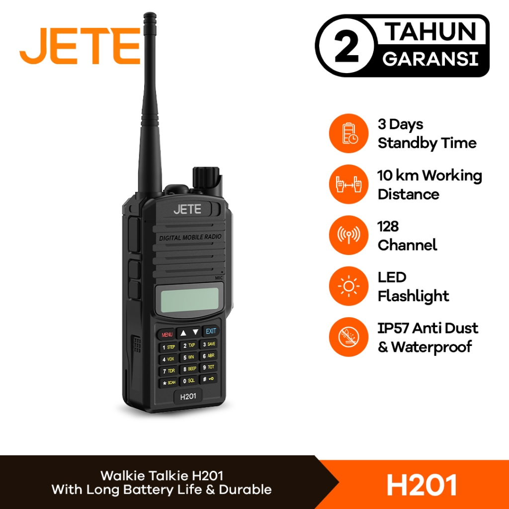 Jual HT Handy Talky 128 Channel JETE H201 PC Programmable IP57 ...