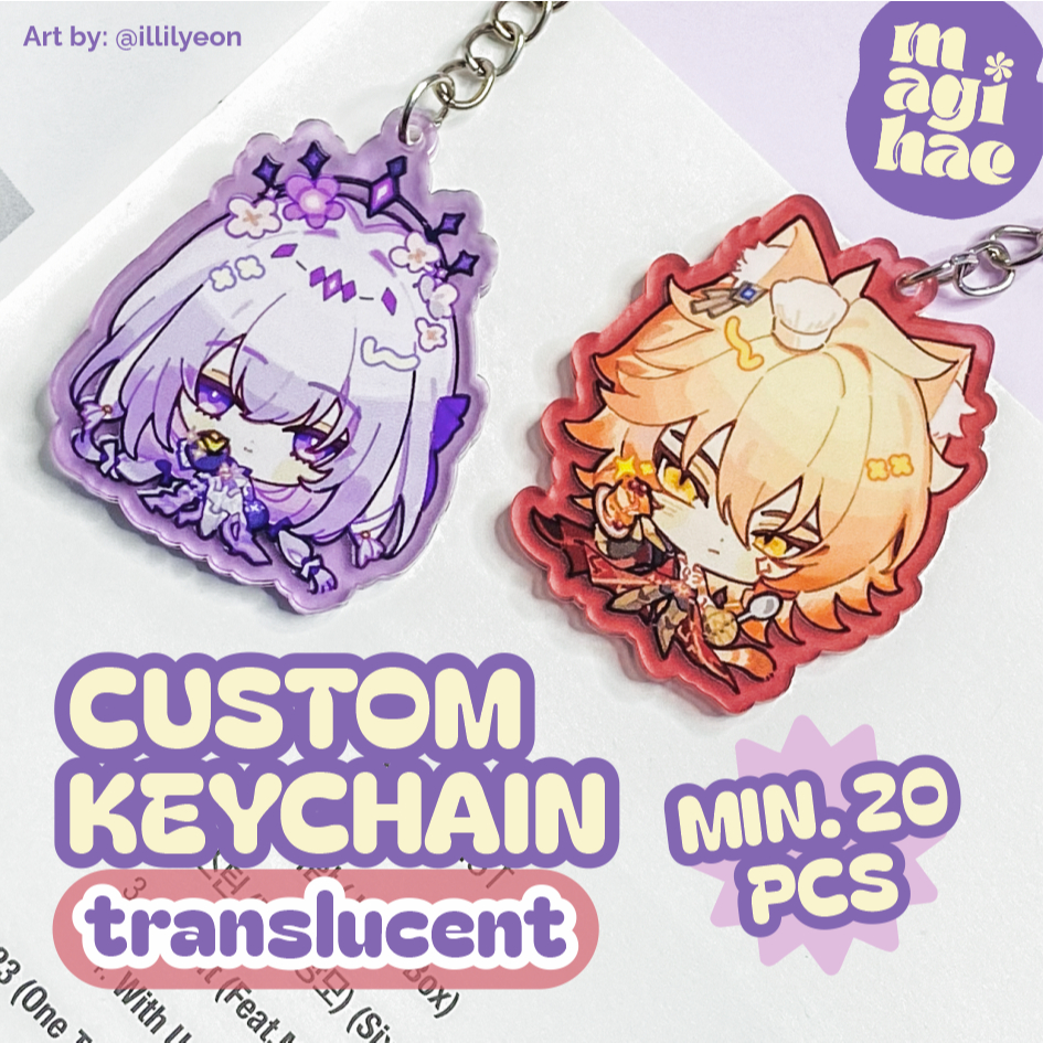Jual [Min. 20pcs] Custom Keychain Translucent Acrylic | Custom ...