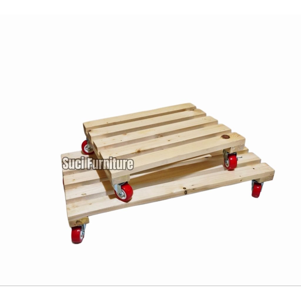 Jual TATAKAN GALON RODA 40X30CM / ALAS POT KAYU RODA / TATAKAN KAYU ...