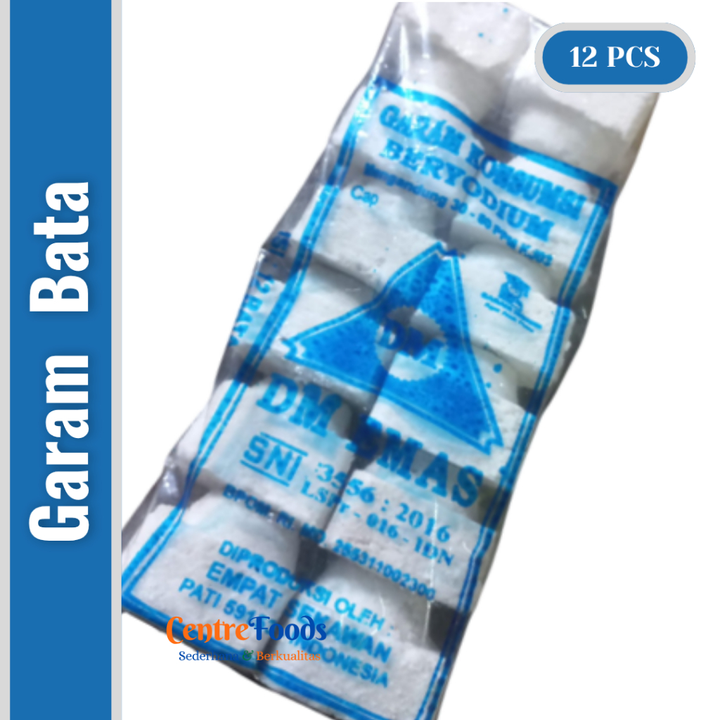 Jual Garam Bata Kecil - Garam Blok CAP DM EMAS | isi 12 Pcs - 500gr ...