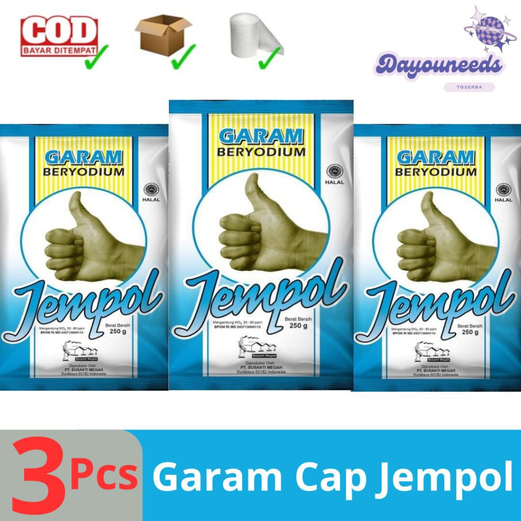 Jual Garam Cap Jempol 250g - 3 Pcs / 3 Bungkus | Shopee Indonesia