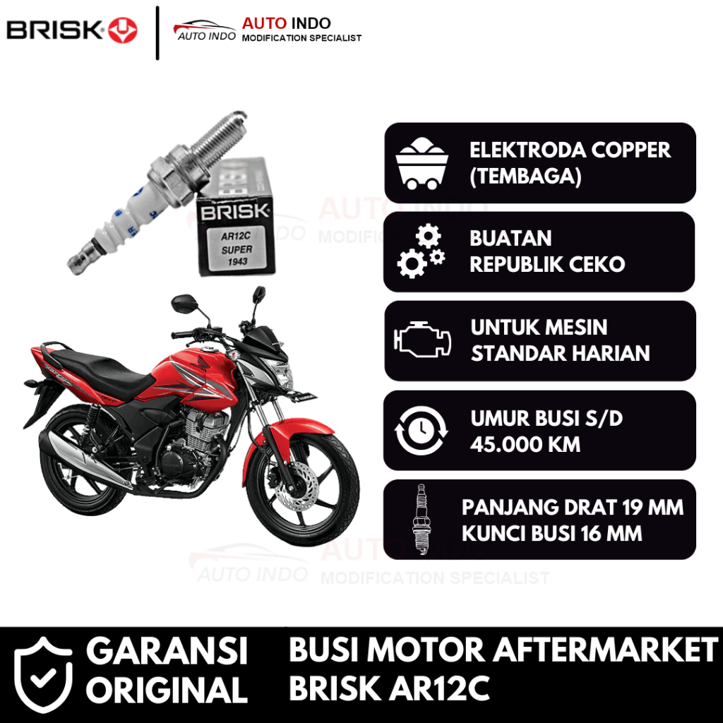 Jual Busi Motor Brisk Copper Racing AR12C untuk Honda Verza | Shopee ...
