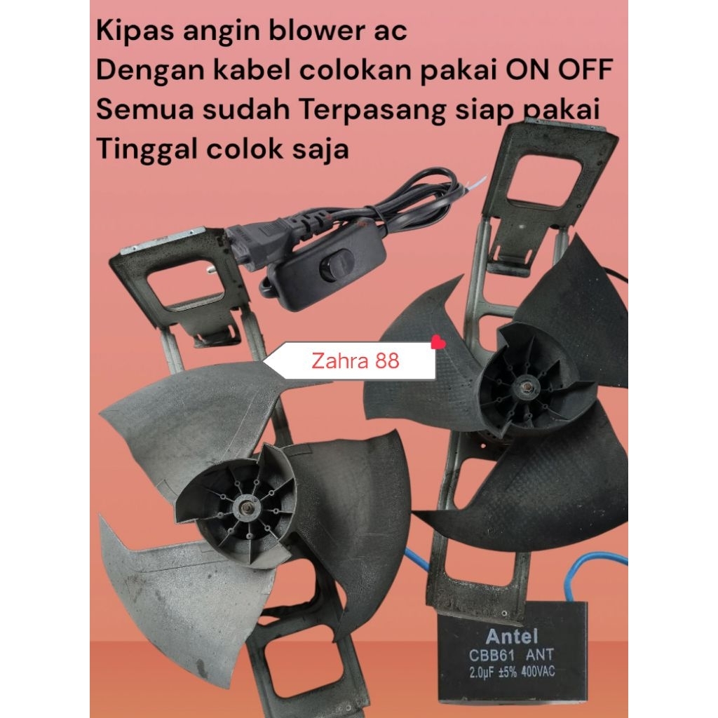Jual KIPAS ANGIN BLOWER AC 5PK DENGAN KABEL COLOKAN SWITCH ON OFF ...