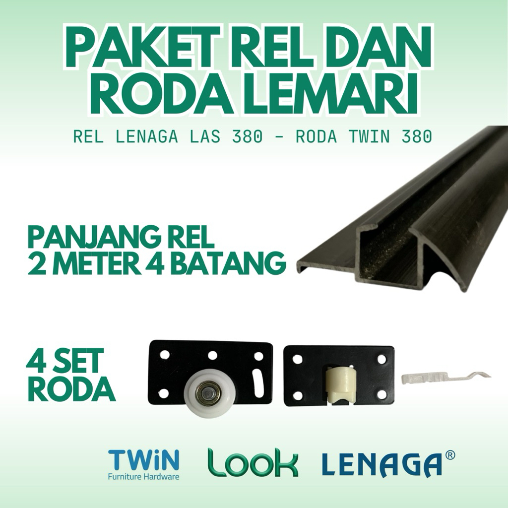 Jual 2 Pintu + 2 Meter l Paket Rel Lemari Sliding Timbul 2 Pintu 2 ...