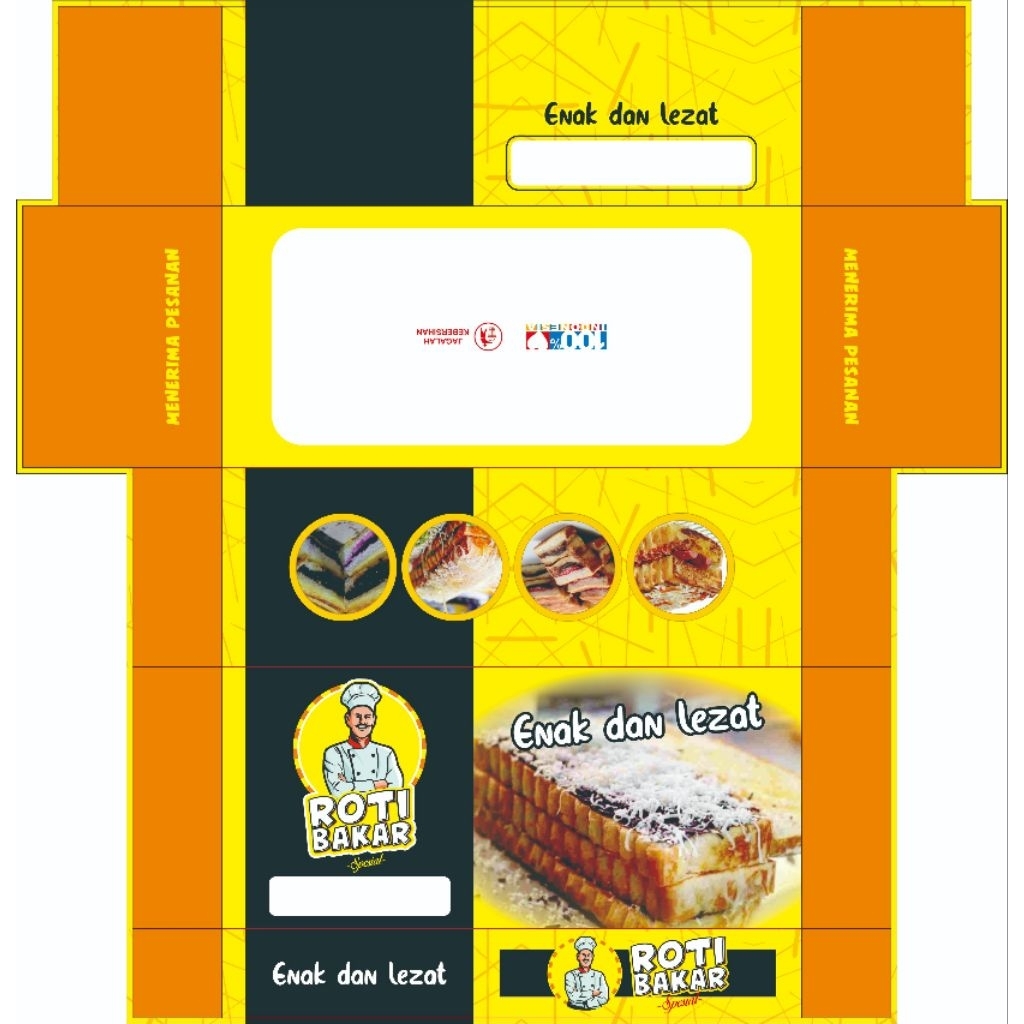Jual KEMASAN BOX ROTI BAKAR/KARDUS ROTI BAKAR/KERTAS BUNGKUS ROTI BAKAR ...