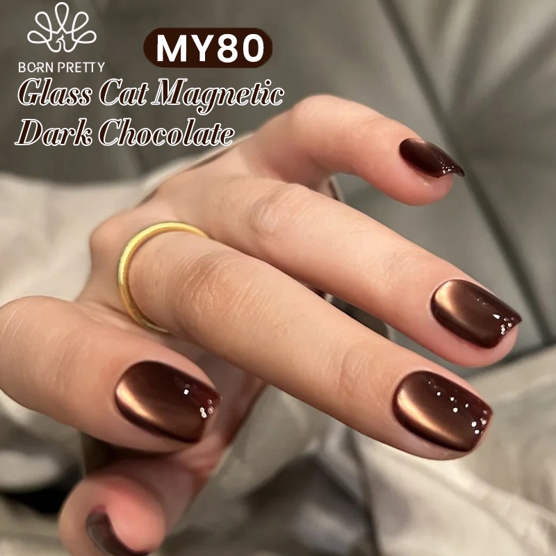 Jual BORN PRETTY Brown Glass Cat Magnetic Gel Polish 10ml Dark Chocolate Water light Kutek Gel ...