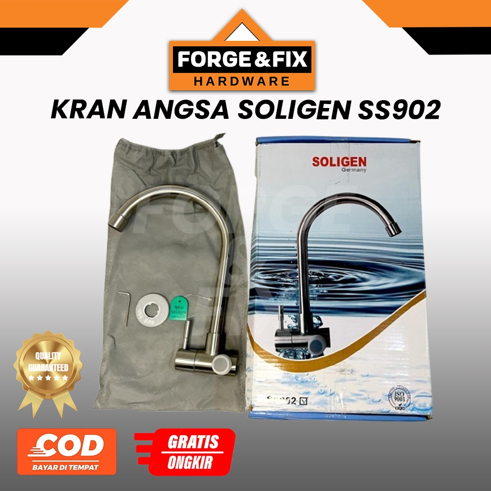 Jual SOLIGEN Kran Air Keran Angsa Tembok Dapur Cuci Piring Stainless ...