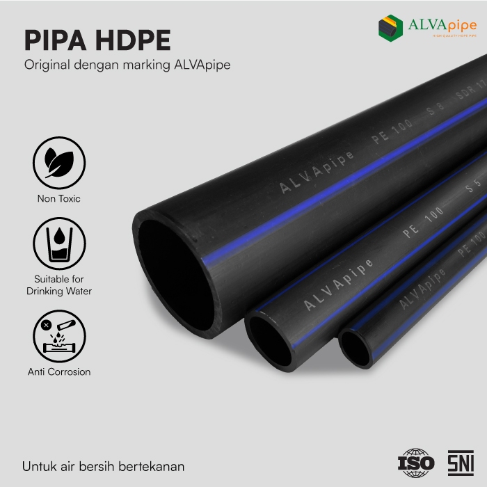 Jual ALVApipe Pipa Air HDPE 1 Inch (32 mm) PN 16 Pipa Air Bersih ...