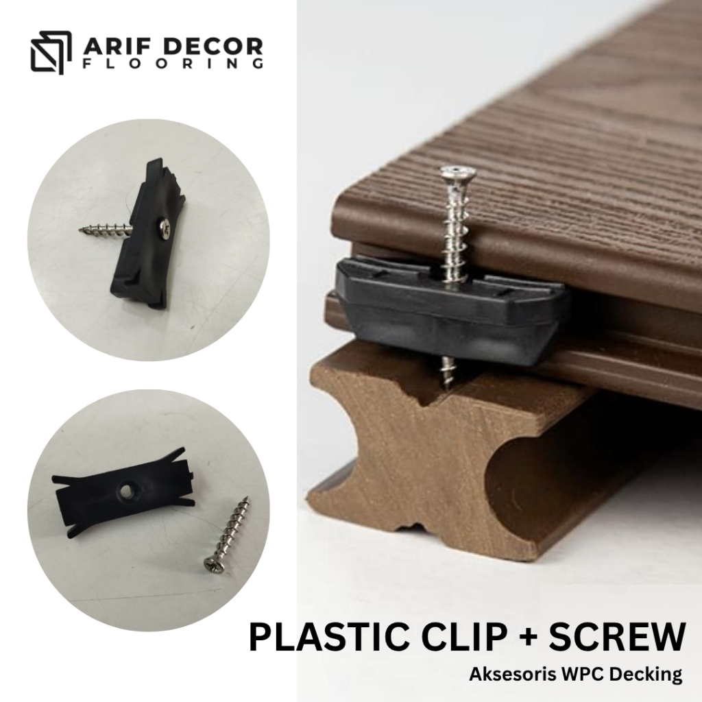 Jual Plastic Clip Decking / Plastik klip Decking Wpc Clip + baut ...