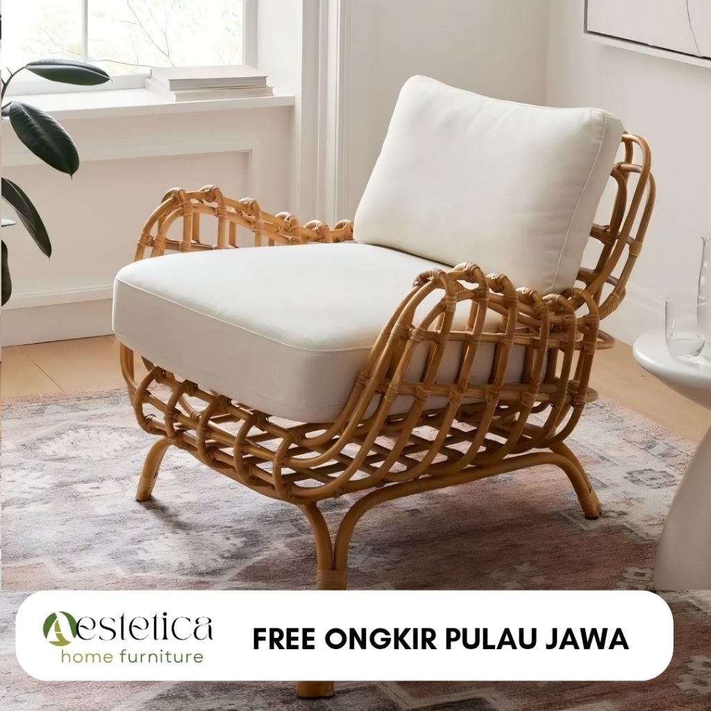 Jual (FREE ONGKIR JAWA) KURSI ROTAN / SOFA ROTAN / RATTAN LOUNGE CHAIR ...
