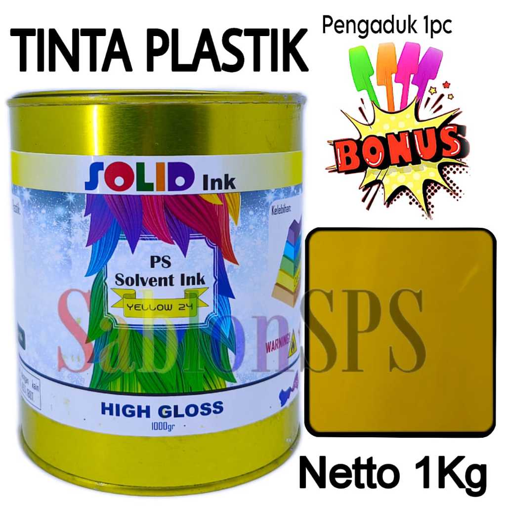 Jual CAT SABLON KANTONG PLASTIK KARUNG 1KG KUNING YELLOW 24 POLYMATE ...