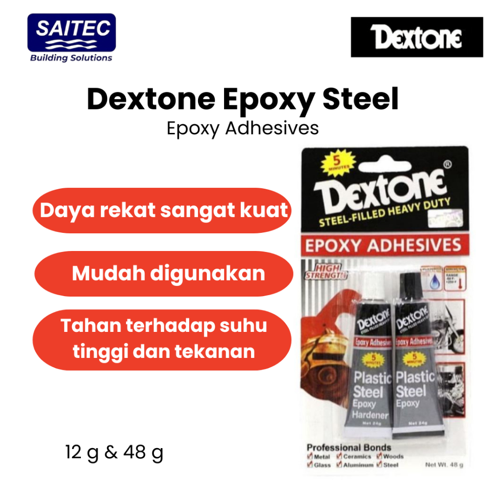 Jual Lem Dextone 5 Menit Epoxy Adhesives I Lem Besi Plastik Kayu ...