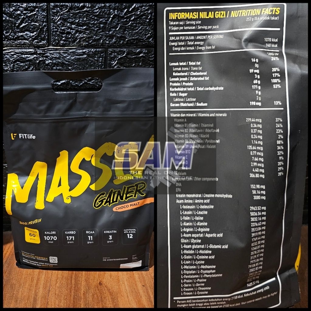 Jual Suplemen Fitness FITLIFE Massiv Gainer 5 lb 2260 gram Mass Massive ...