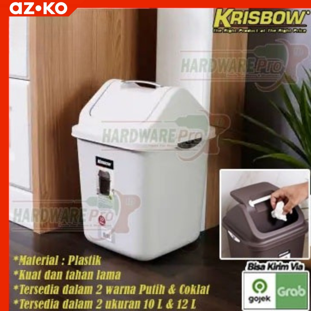 Jual Tempat Sampah Plastik 10 Ltr Dan 12 Ltr Krisbow Dust Bin Tong Sampah By Azko Indonesia ...
