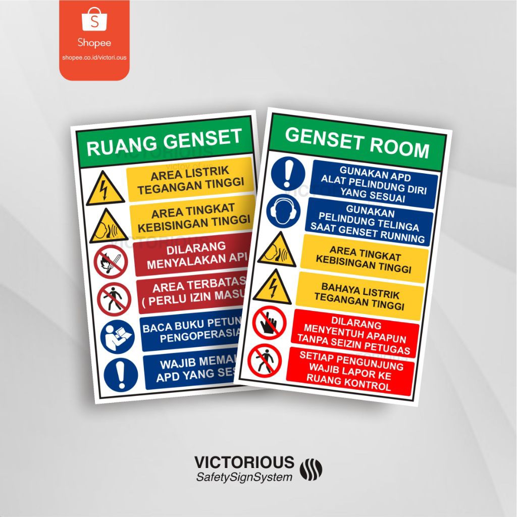 Jual Sticker Safety K3 Alat Pelindung Diri Ruang Genset | Genset Room ...