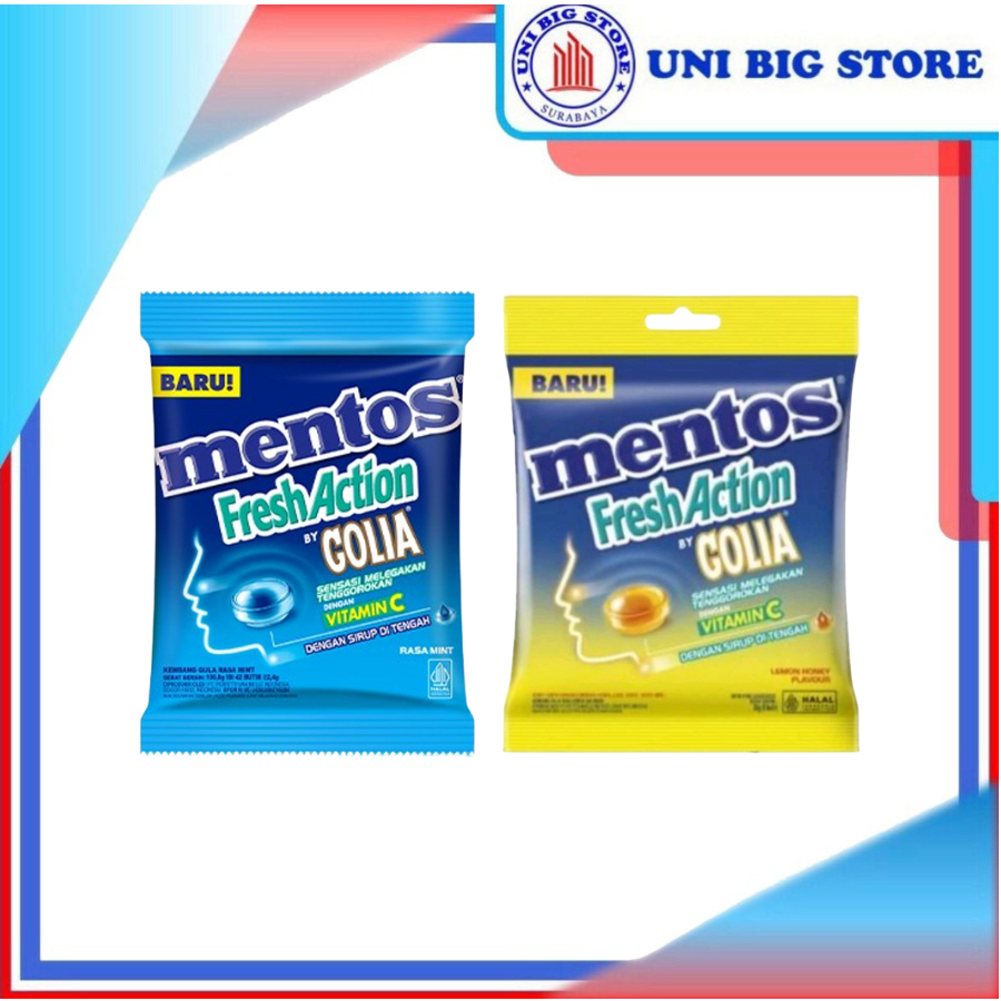 Jual Mentos Fresh Action By GOLIA Permen dengan Vitamin C Mint Lemon ...