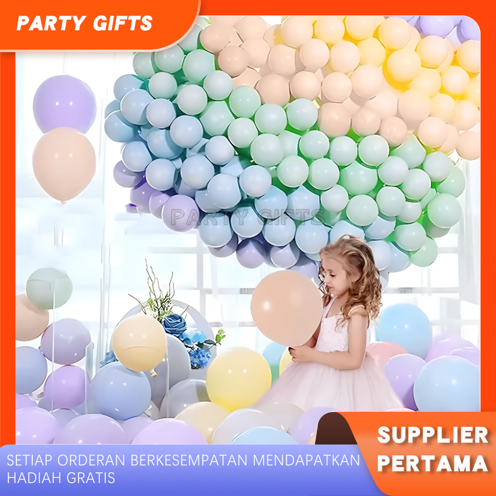 Jual Balon Latex Macaron 12 Inch 100pcs Warna Warni Balon Latex Warna ...