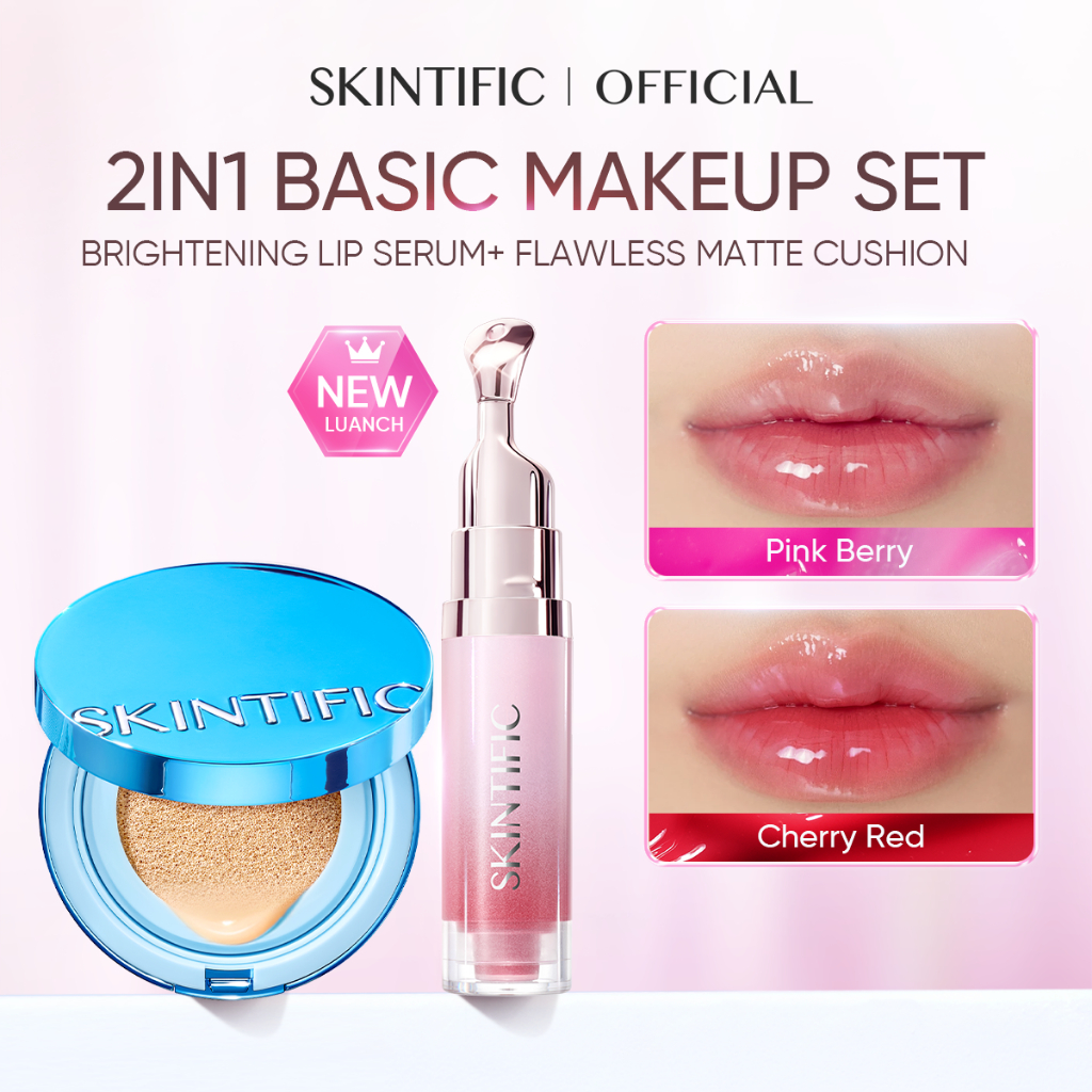 Jual SKINTIFIC | 2PC Makeup Set - Perfect Matte Cushion foundation ...
