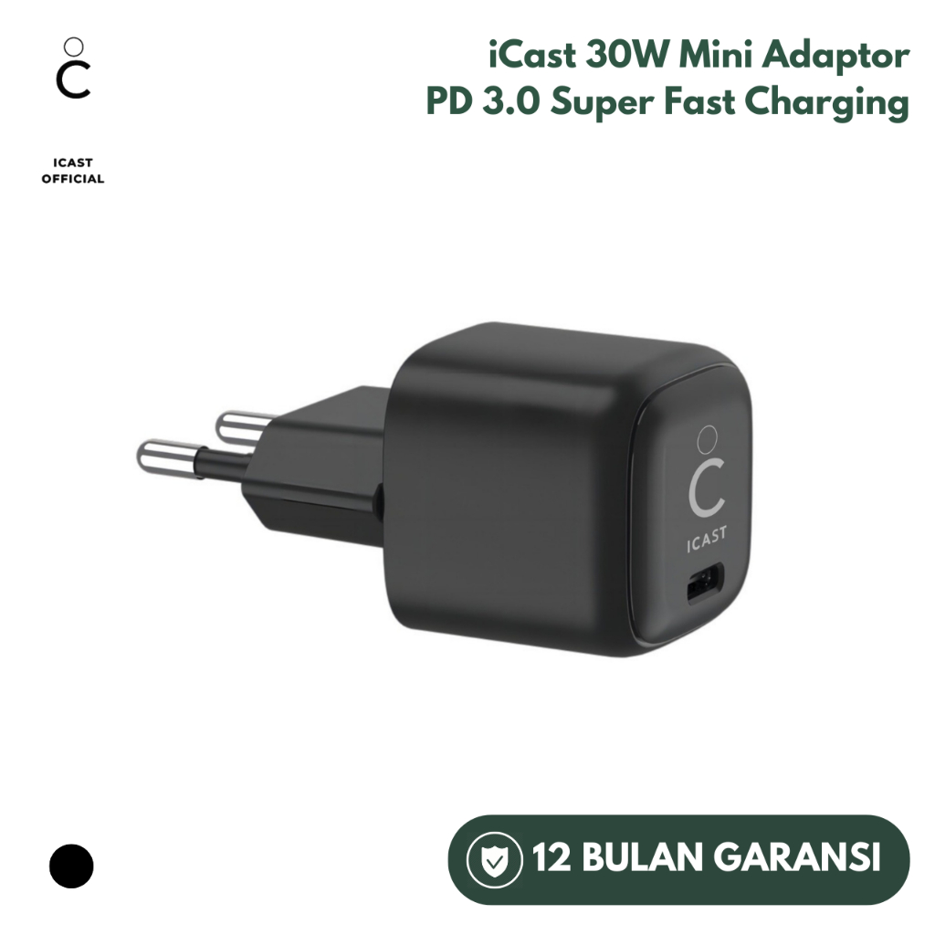 Jual Adaptor 30W Mini USB C iCast Charger Super Fast Charging Overheat ...