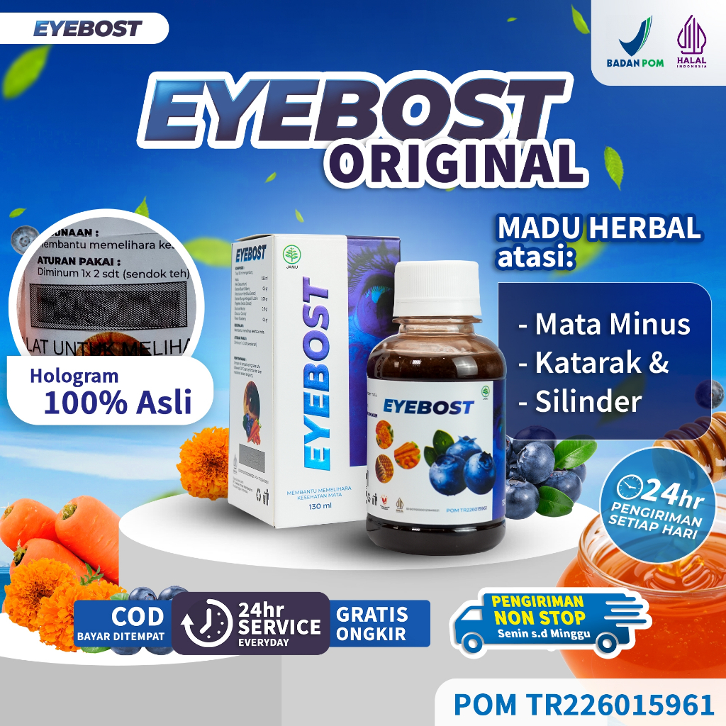 Jual EYEBOST Madu Vitamin Mata Herbal Mengatasi Mata Pyteregium ...