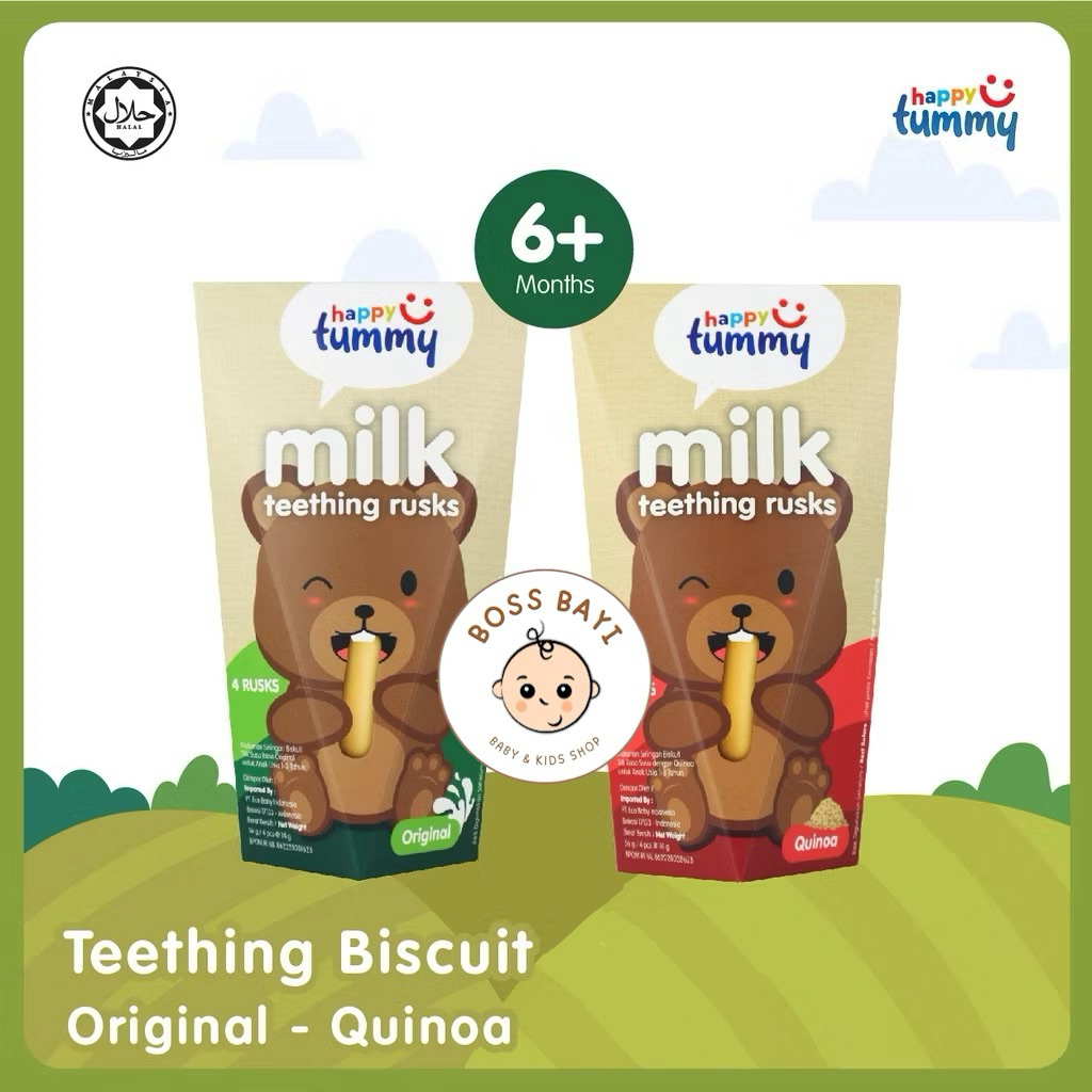 Jual HAPPY TUMMY Milk Teething Rusk Quinoa | Original 56g | Shopee ...