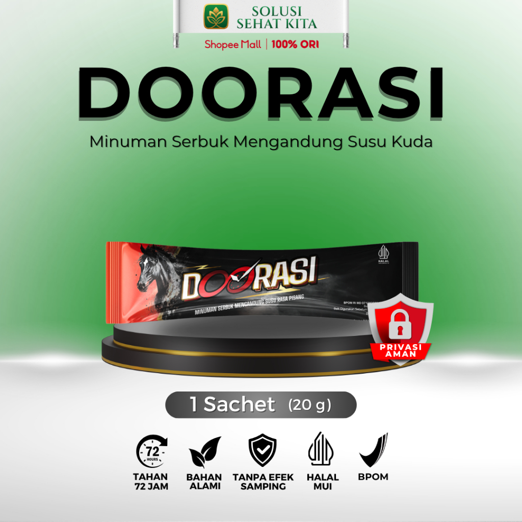 Jual Doorasi 1 Sachet Suplemen Stamina Pria Ginseng Botanical Susu Kuda ...