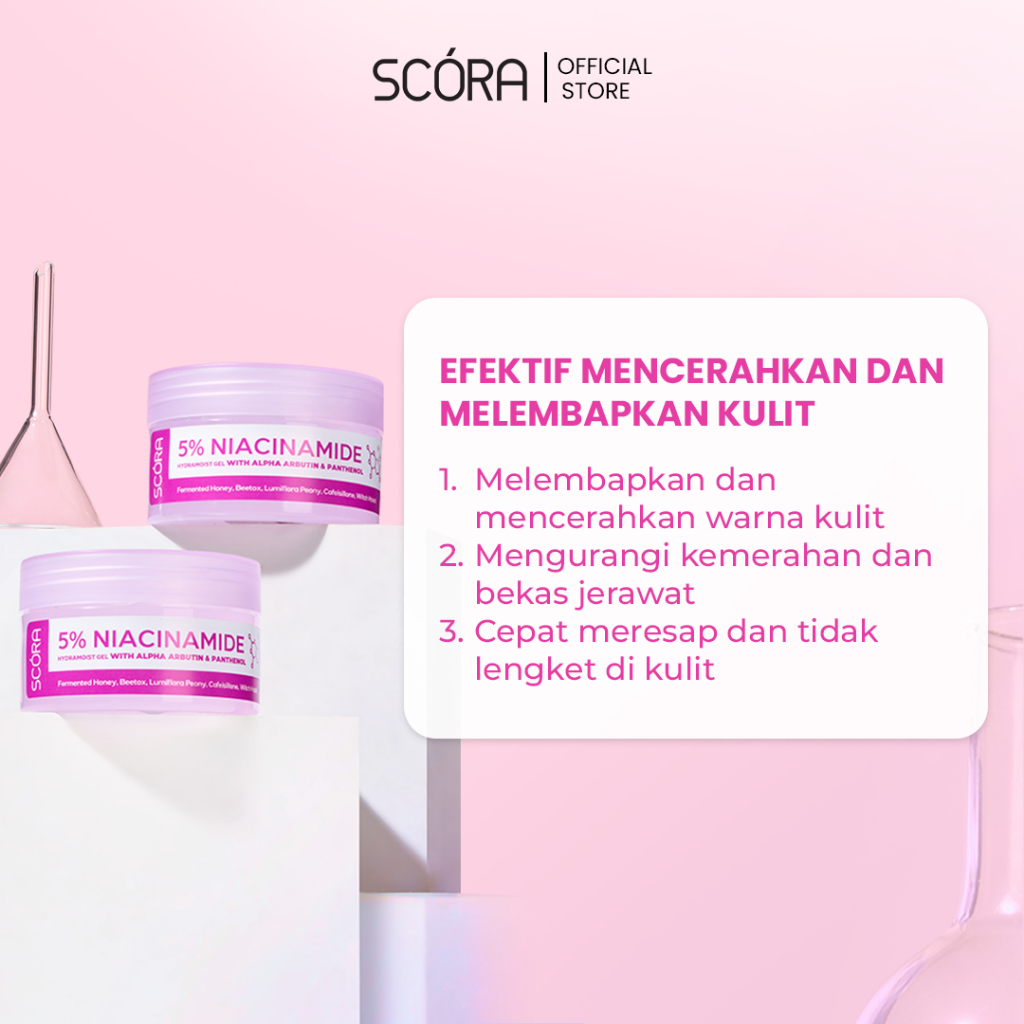 Jual [Hero] SCORA 5% Niacinamide Hydramoist Gel with Alpha Arbutin & Panthenol 45ML Mencerahkan ...