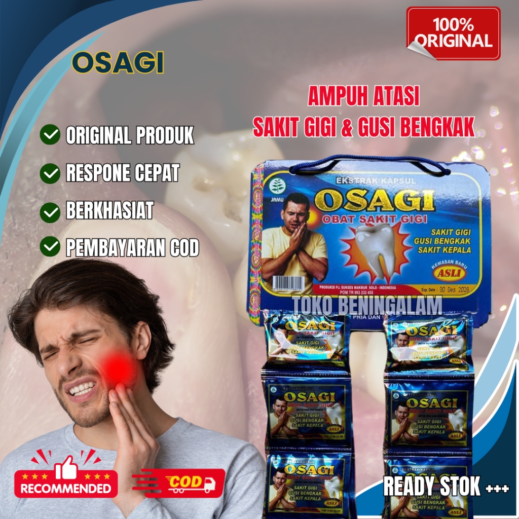 Jual KAPSUL OSAGI OBAT SAKIT GIGI ORIGINAL 20 SACHET | Shopee Indonesia