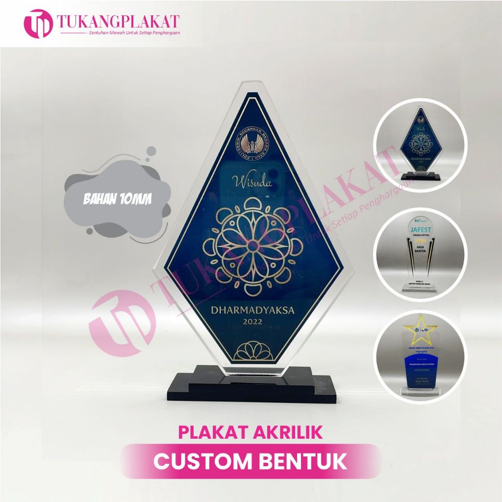 Jual PLAKAT AKRILIK CUSTOM 8MM 10MM | Piagam penghargaan, trophy, kado ...