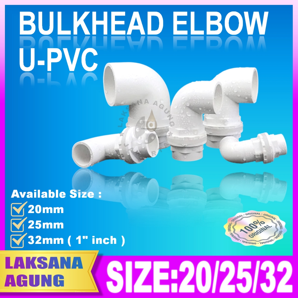 Jual [50mm] Bulkhead Elbow 50mm Aquarium Tandon Tangki Air Union Tandon ...