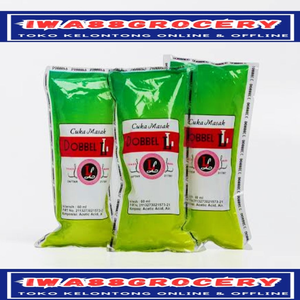 Jual cuka Asli double L kemasan plastik 60ml | Shopee Indonesia