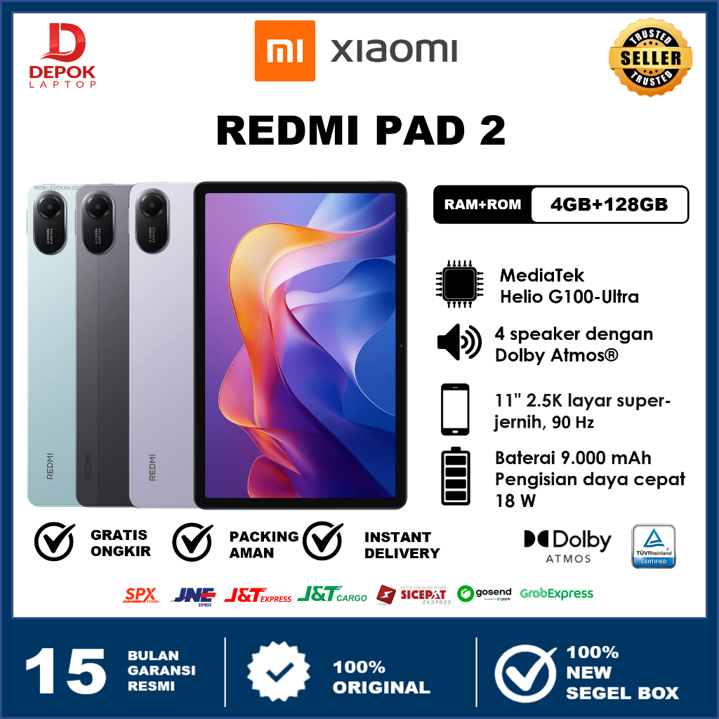 Jual [ READY] Xiaomi Redmi Pad 2 4/128GB | Helio G100-Ultra | Layar 11" 2.5K 90Hz | 9.000 mAh ...