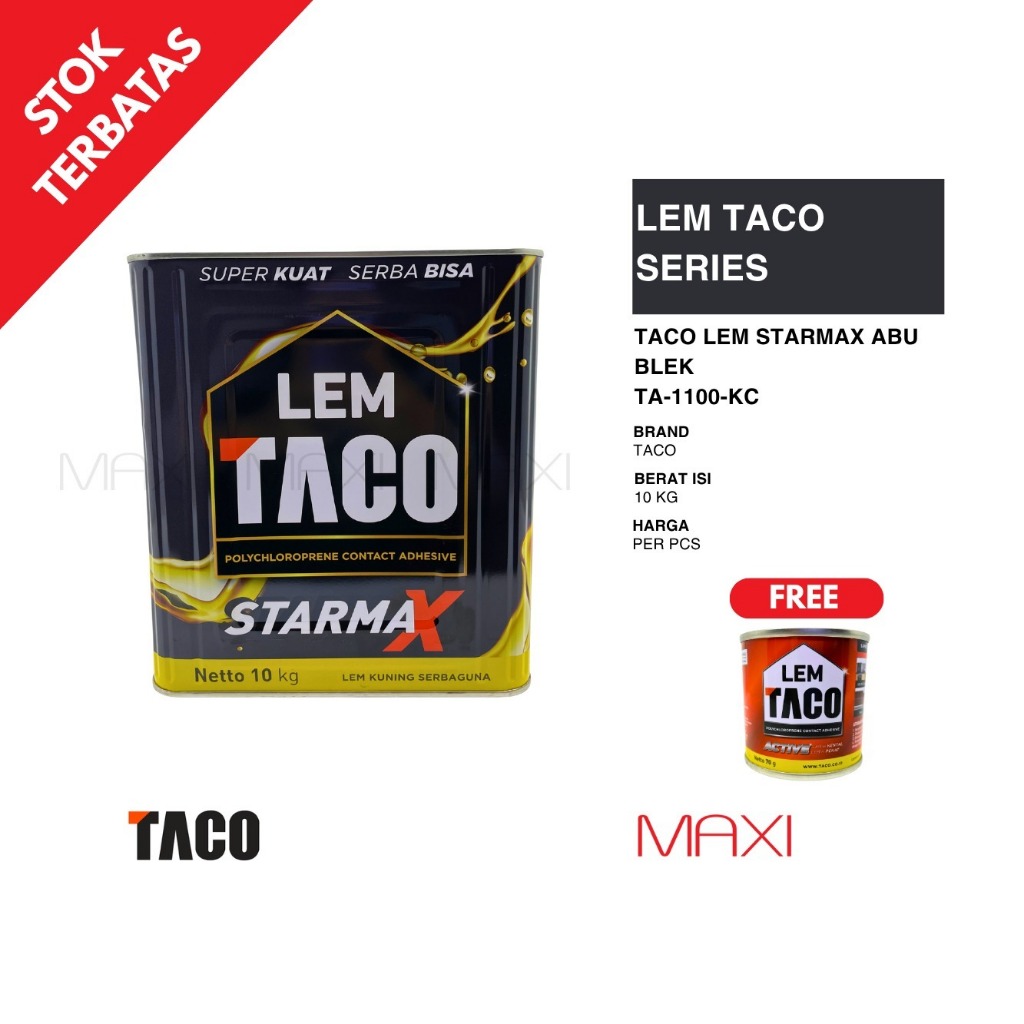 Jual TACO TA-1100-KB/TA-1100-KC - Lem Kuning Series Starmax/Active - Blek 10 Kg | Shopee Indonesia