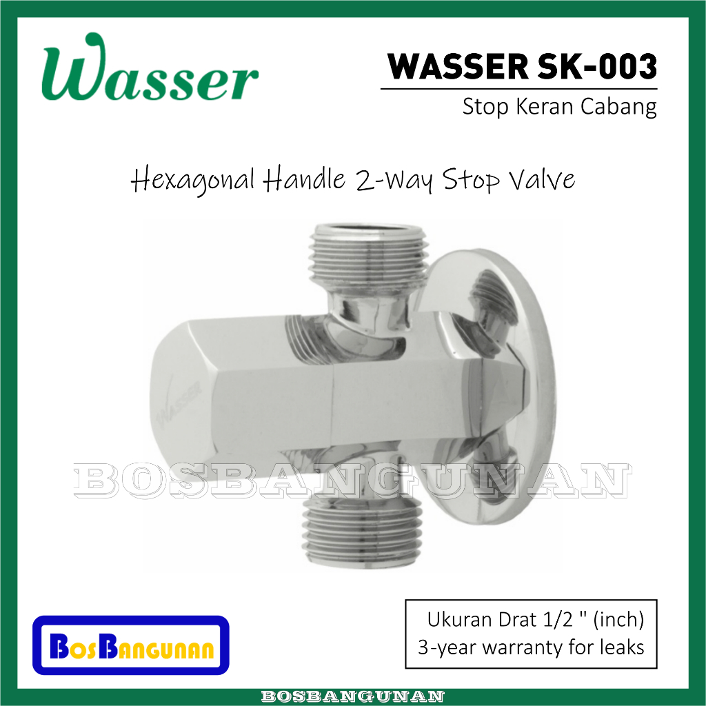 Jual Stop Kran Cabang WASSER SK003 / Angel Valve Keran WASSER SK 003 ...