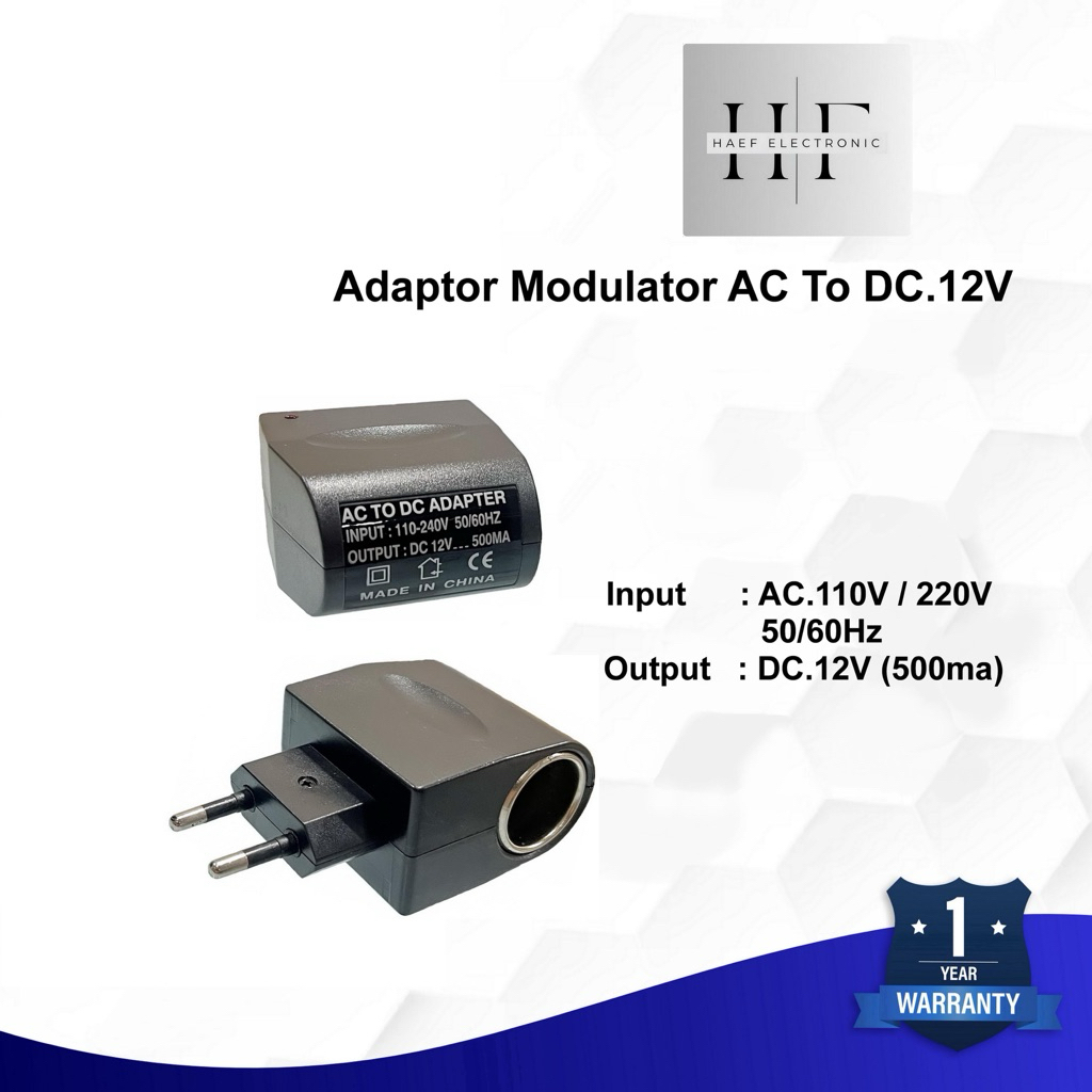 Jual HF_ELECTRONIC Adaptor Modulator AC to DC 12Volt 500MA / Adaptor ...