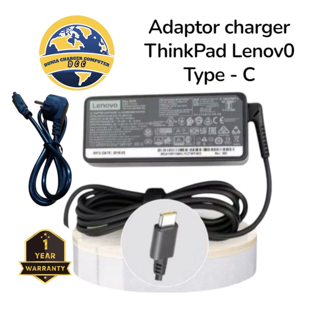 Jual Adaptor charger cocok untuk ThinkPad Lenov0 Type C 20V 3.25A 65W Thinkplus idealpad ...