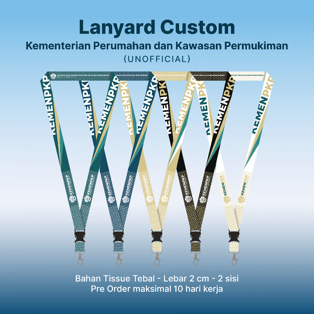 Jual Lanyard Custom Tali ID Card 2 Sisi Bahan Tissue Premium Lebar 2cm ...