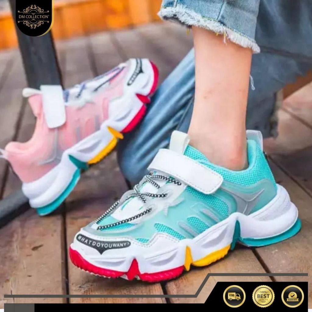 Jual DM-SHOPP Sepatu Sneakers Anak Perempuan Kombinasi Uper Temali ...