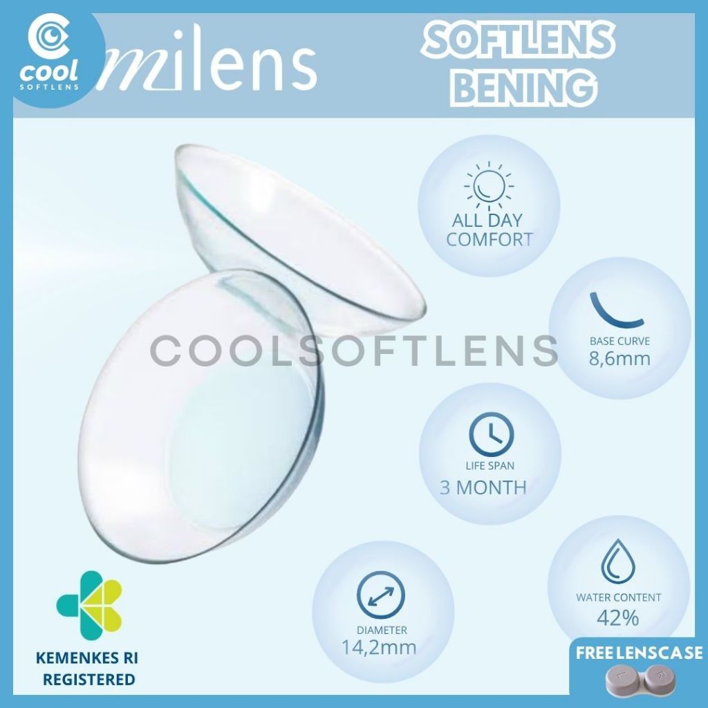 Jual Softlens MILENS CLEAR 14,2 MM 3 Bulanan Minus (-0,50 S/D -10,00 ...