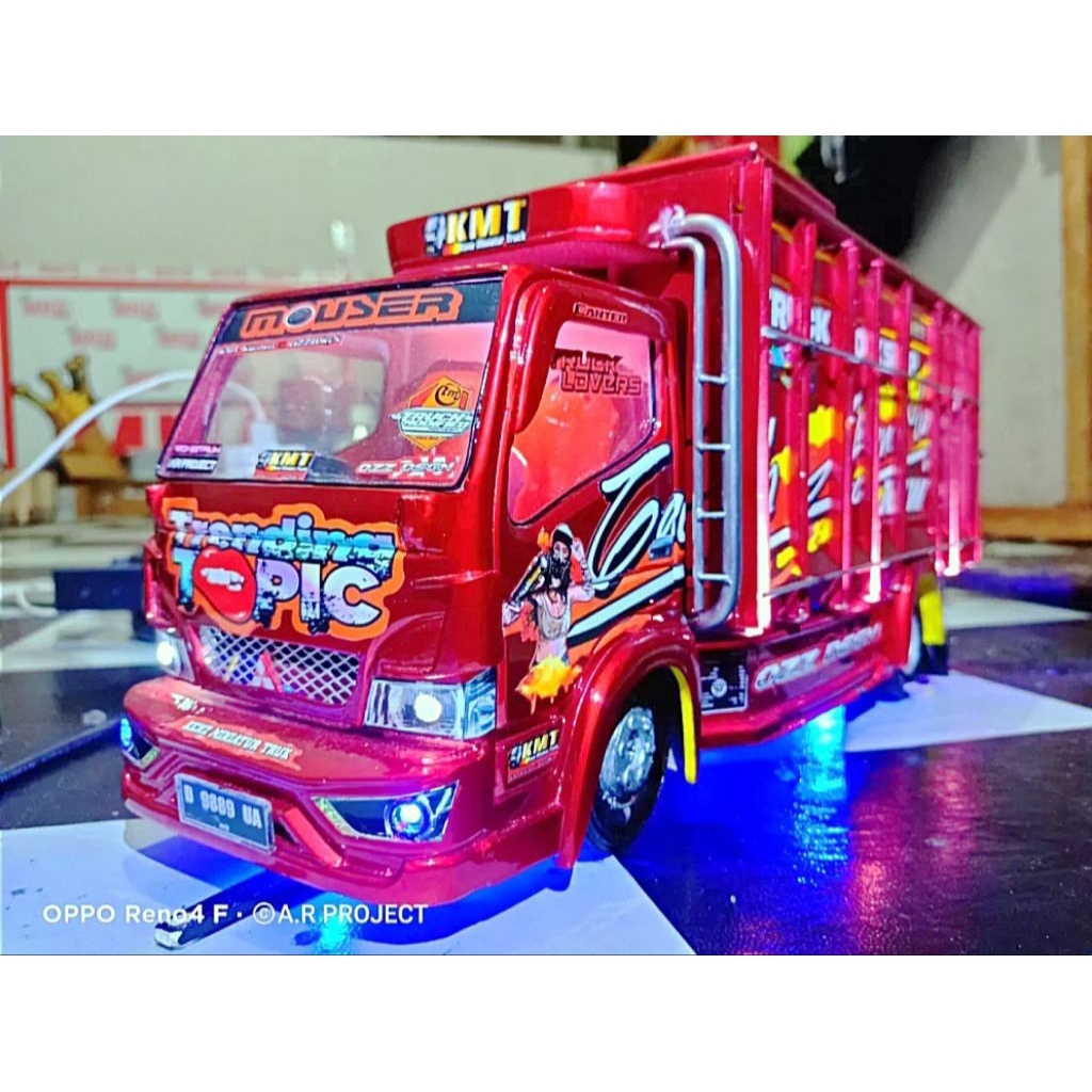 Jual truk oleng miniatur truk oleng anti gosip kayu full variasi lampu ...