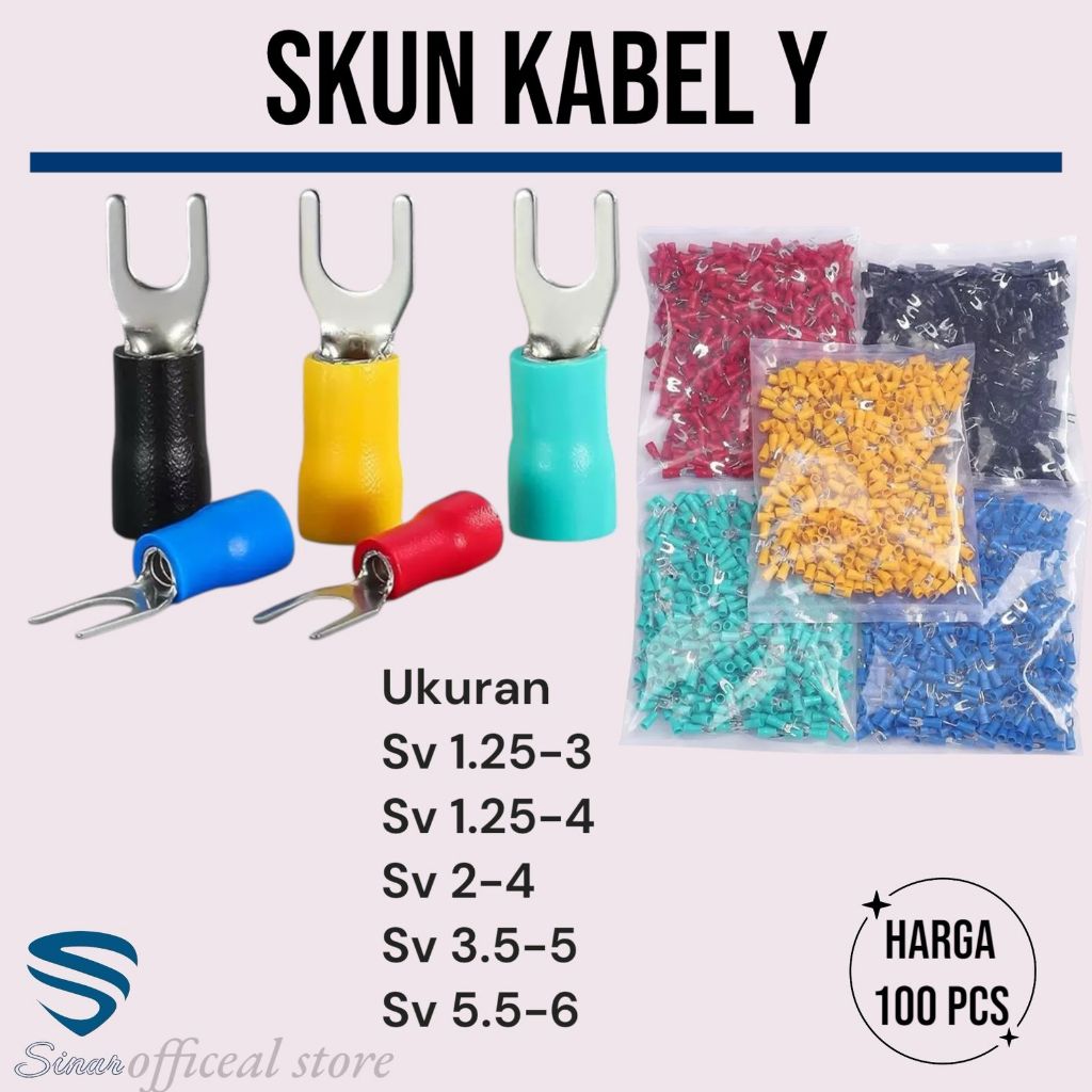 Jual SKUN KABEL Y PACK-100PCS,SEKUN GARPU Y,SKUN SV,Sv 1.25-3 Sv 1.25-4 ...