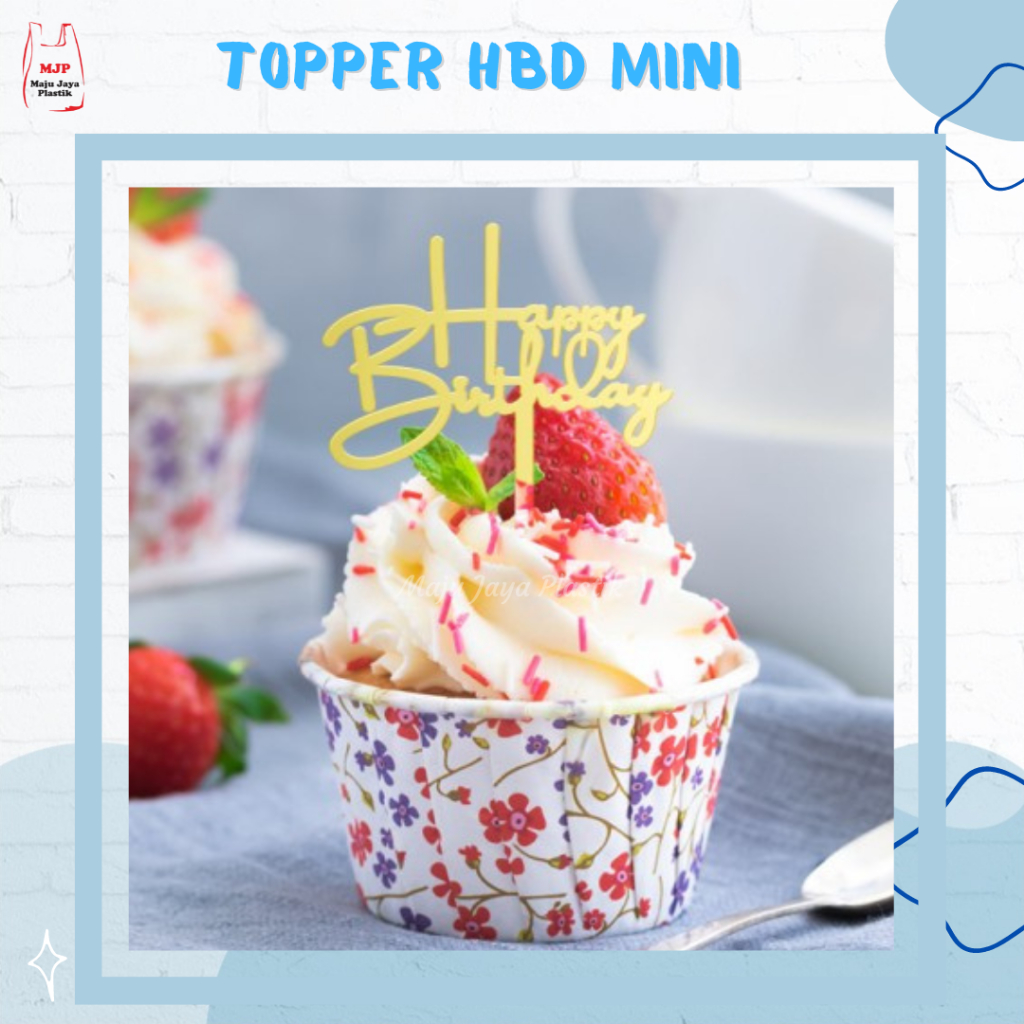 Jual Topper HBD Mini Birthday Cake Toper Kecil Ultah Happy Birthday ...