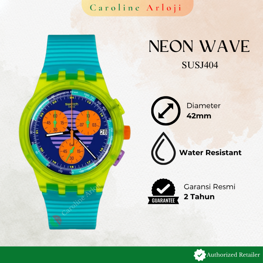 Jual Jam Tangan Pria Swatch Neon Wave SUSJ404 Rubber Original Garansi ...
