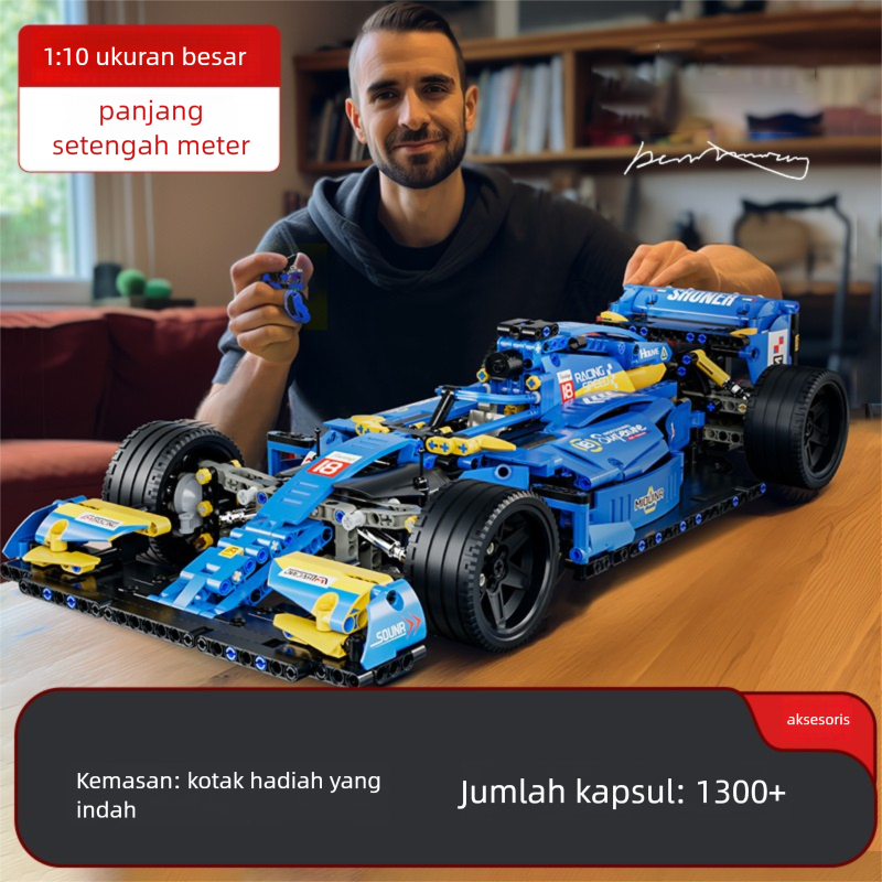Jual 1:10 Blue F1 block balapan mainan 1161PCS anak mobil mainan mobil ...