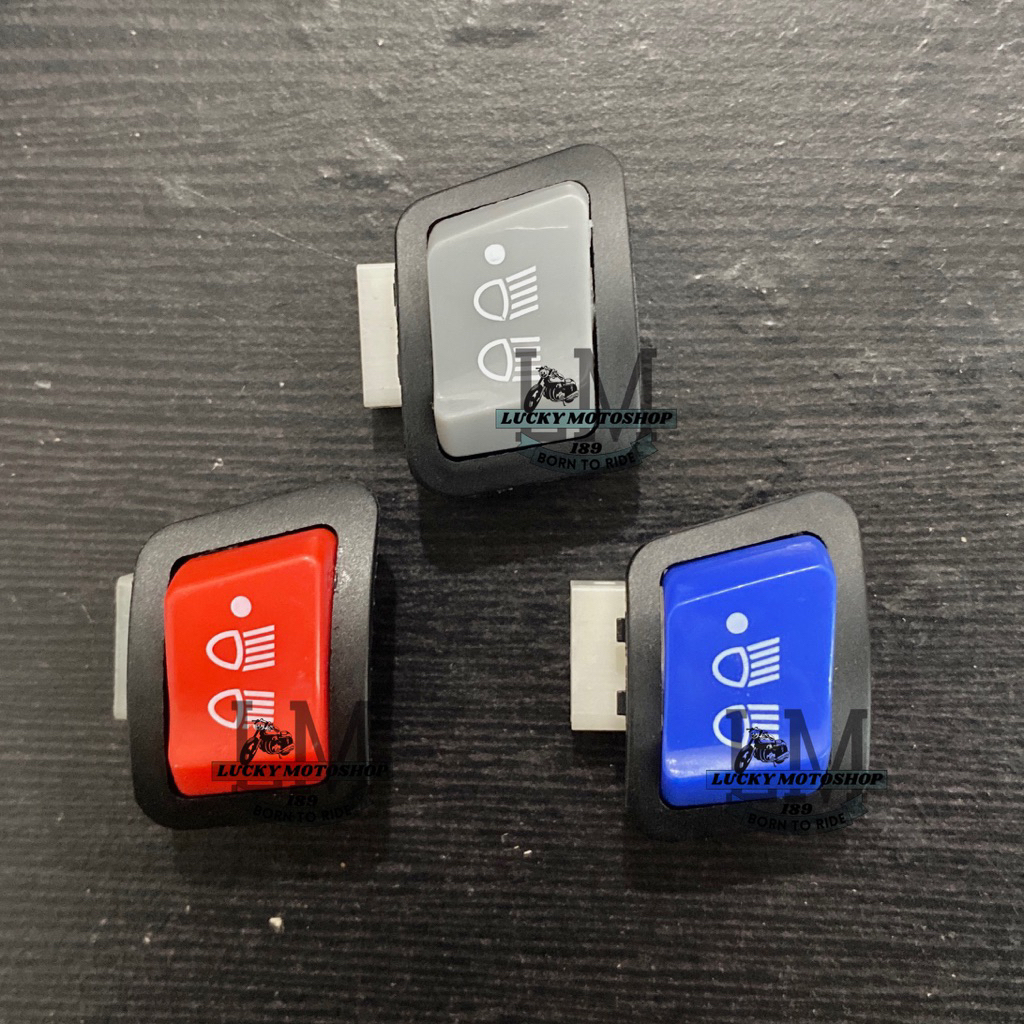 Jual PASS BEAM Saklar Lampu 3 titik Merah VIETNAM Tombol Dim Dimmer 3 ...