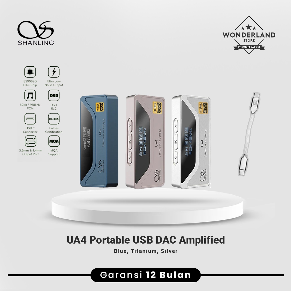 Jual Shanling UA4 ES9069Q Portable USB DAC Amplifier 3.5mm 4.4mm to Type C Leather Case UA4 ...