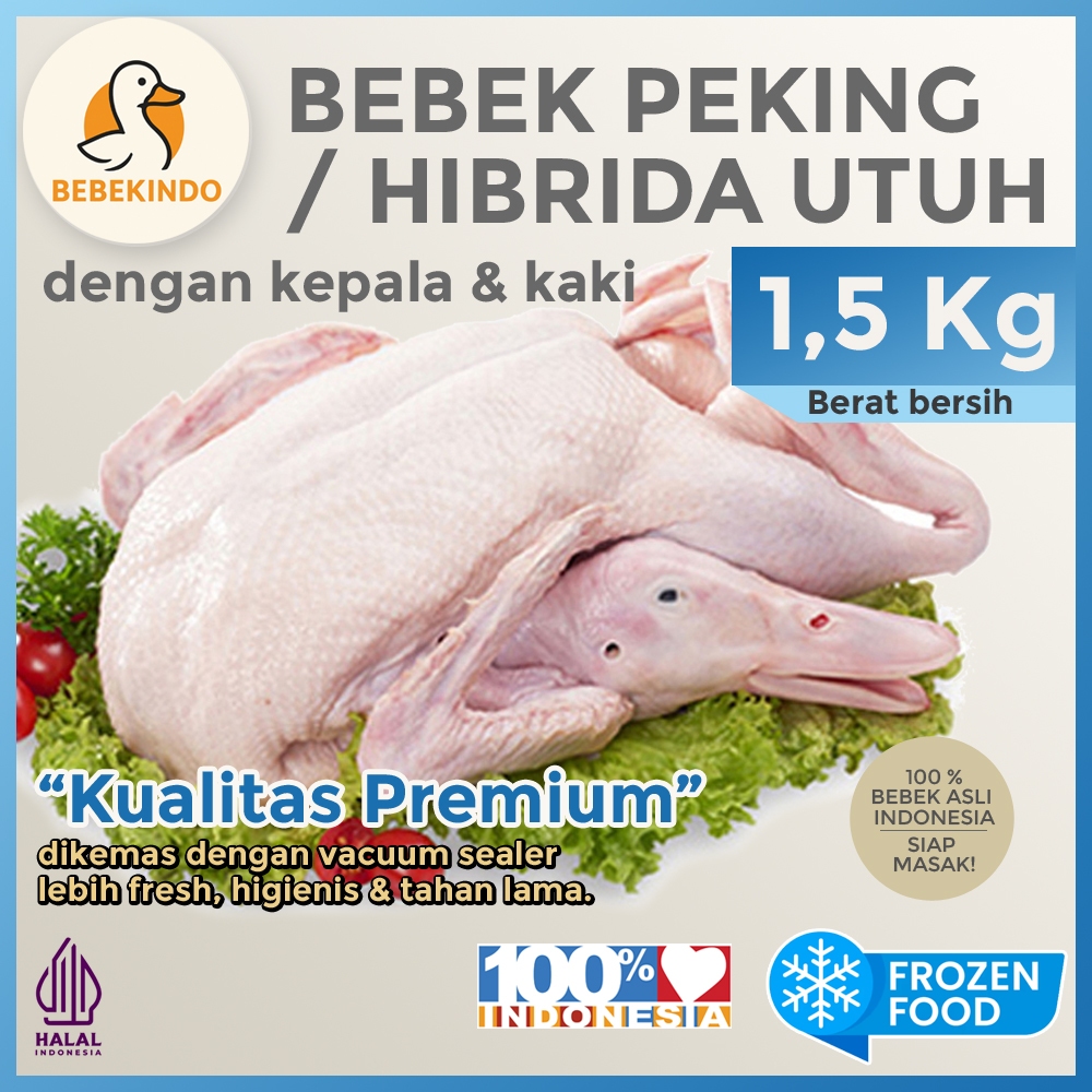 Jual [1,5 kg] BEBEK Utuh Peking Hibrida Frozen Ukuran 1,5 kg | Shopee ...