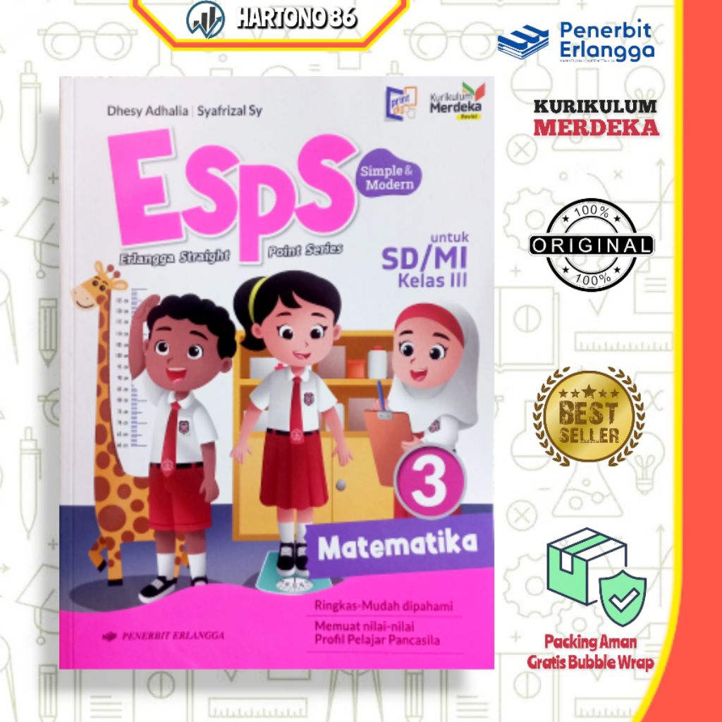 Jual Buku ESPS Matematika revisi Erlangga SD/MI kelas 3 kurikulum merdeka | Shopee Indonesia