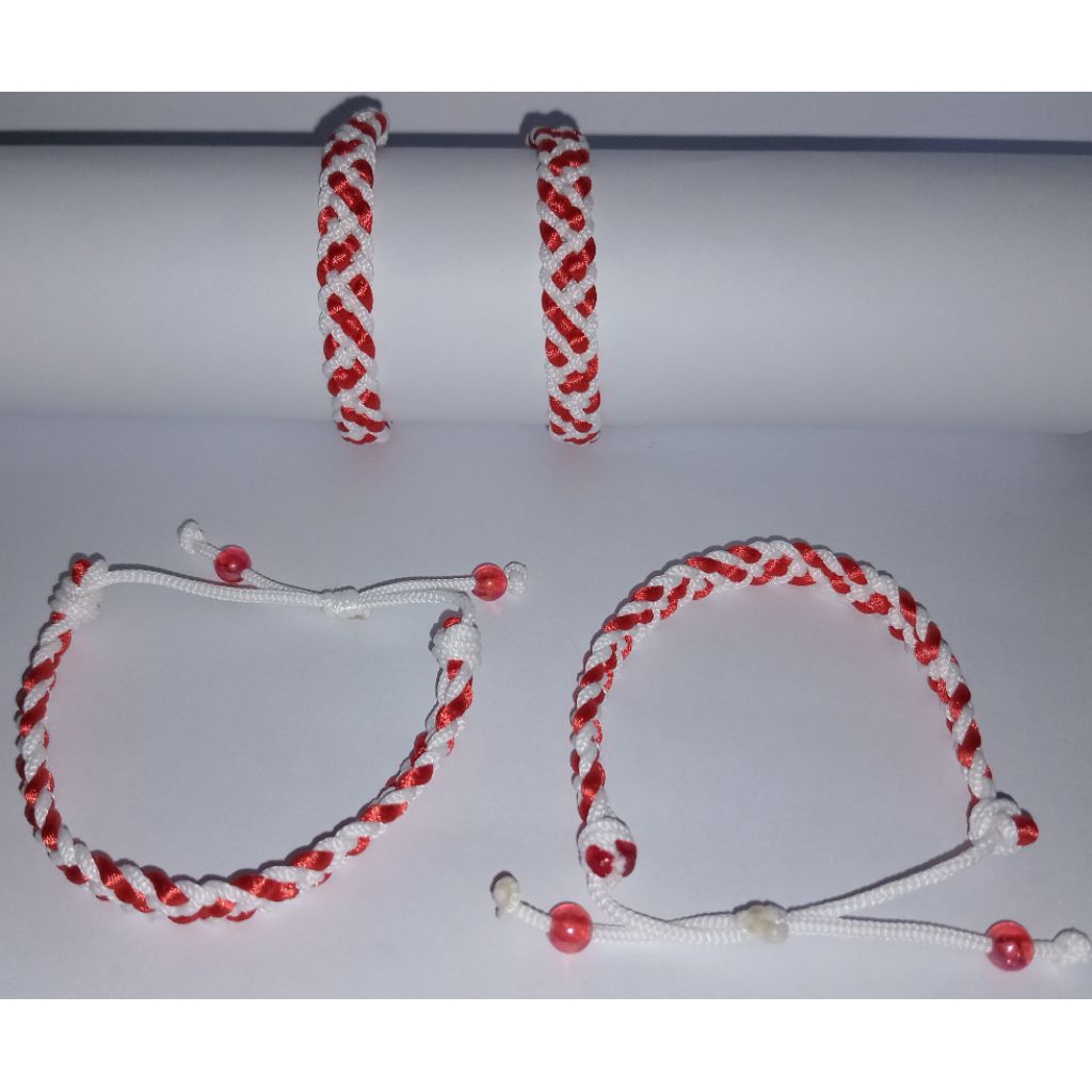 Jual 10 PCS Gelang Tali Warna Merah Putih | Shopee Indonesia